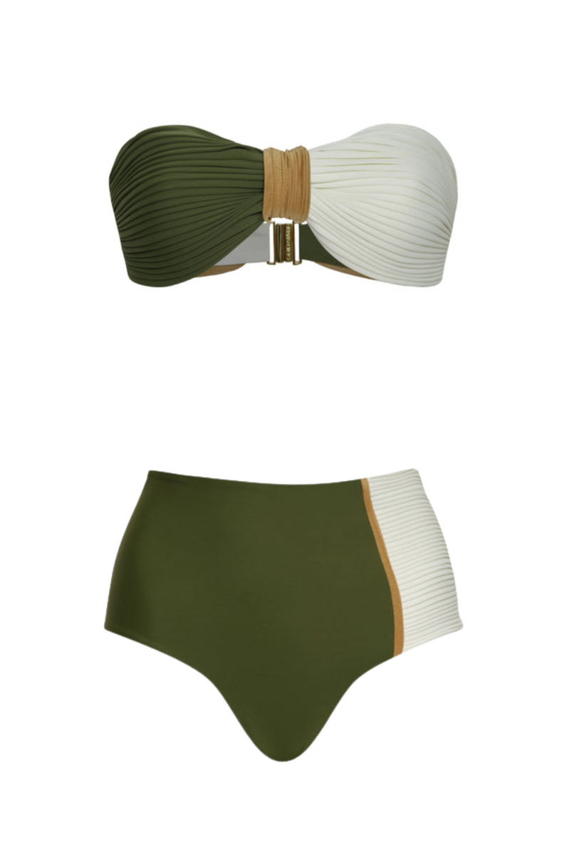 Emma & Frida Bikini in Green and Ivory – Serafina