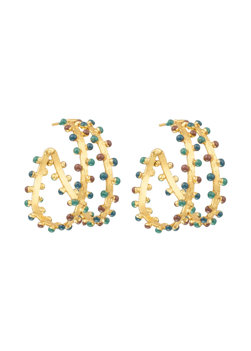 Gypsy Earring in Green and Brown – Serafina
