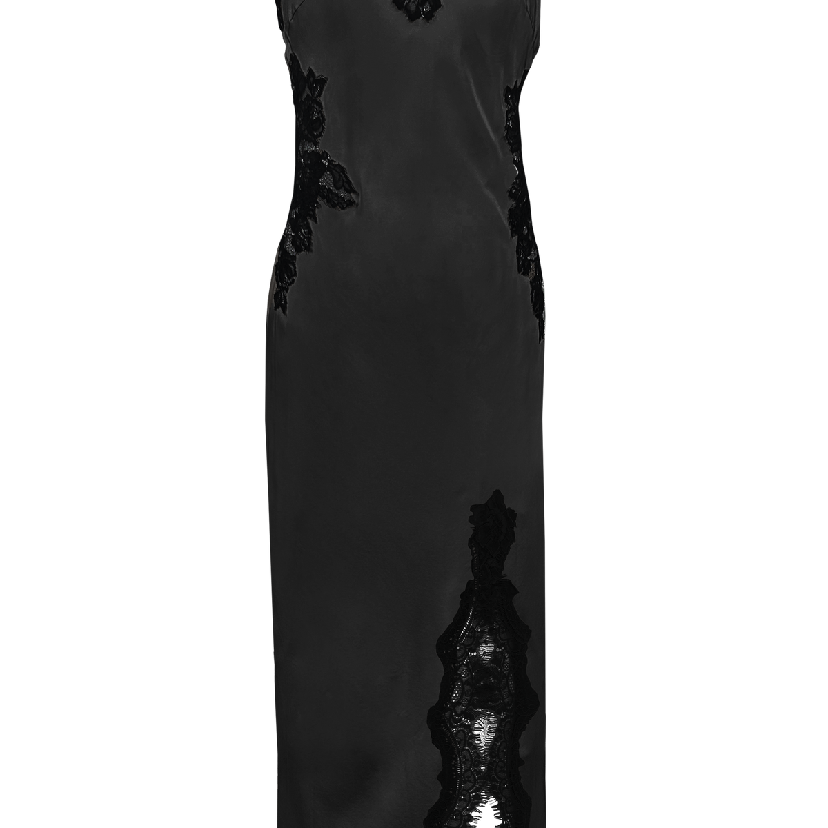 Harper Strap Long Bias Dress in Black – Serafina