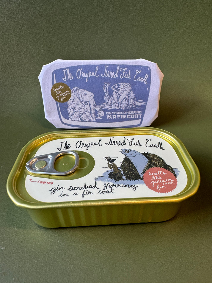 Tinned Fish Candle in Juniper & Fraser Fir – Serafina