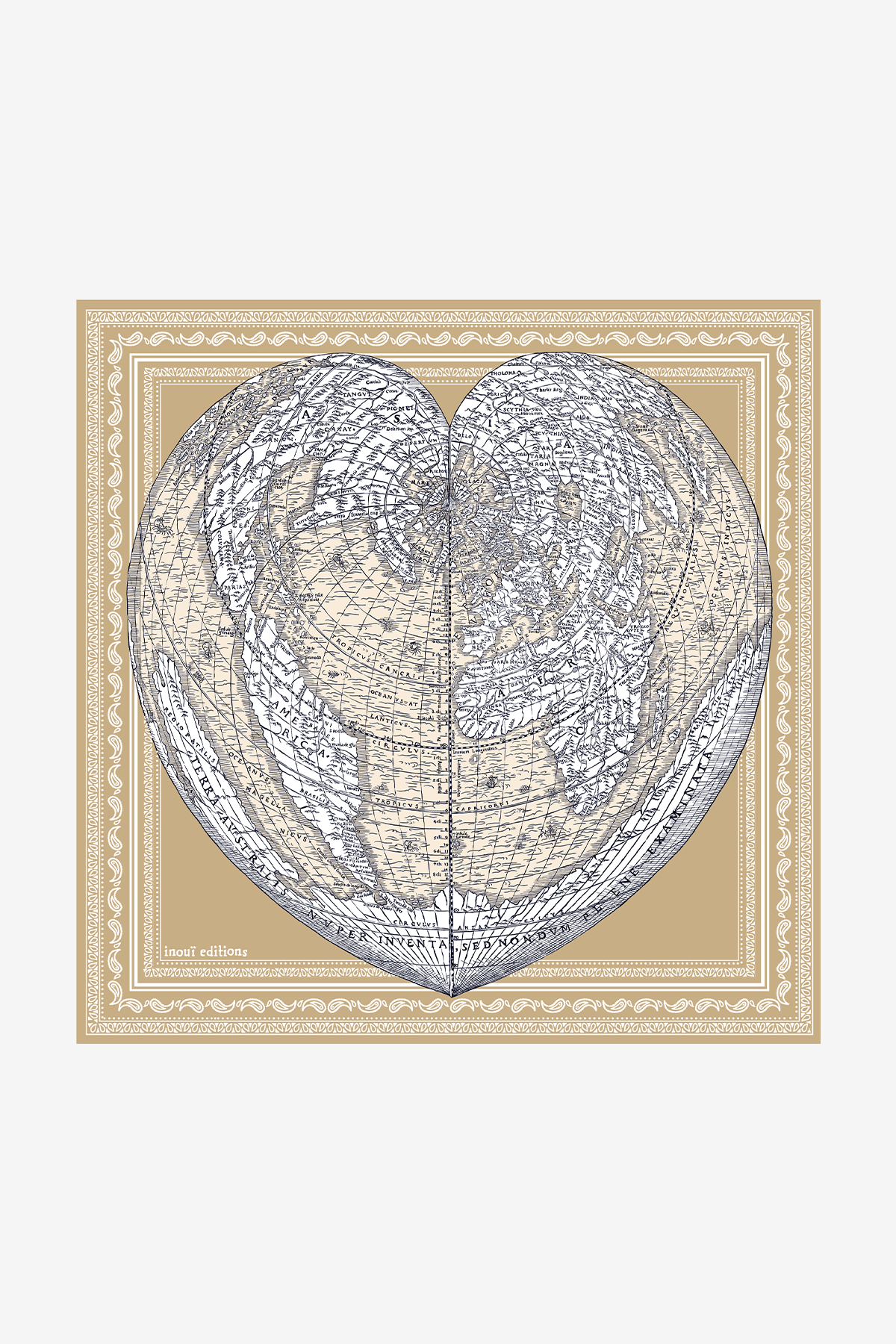 World Map Scarf in Natural – Serafina