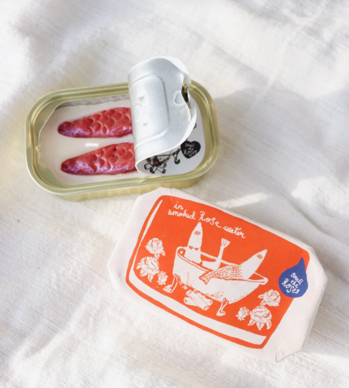 Tinned Fish Candle in Smoked Rose Water – Serafina