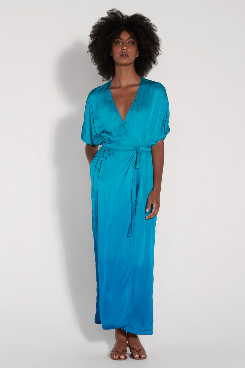 Diane Dress in Aqua – Serafina
